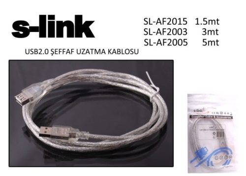 KABLO S-LINK USB-SL-AF2005 5MT USB UZATMA KABLO | tekmarshop.com