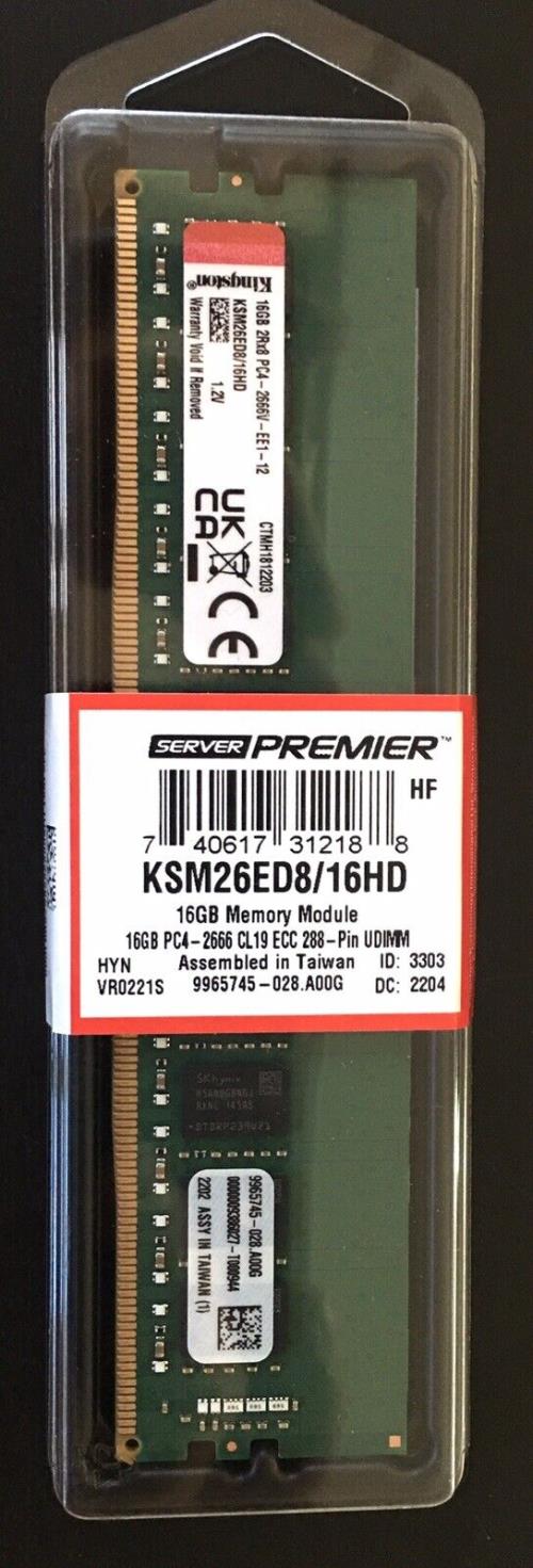 KINGSTON KSM26ED8/16HD 16GB 2666MHZ DDR4 SERVER RAM | tekmarshop.com